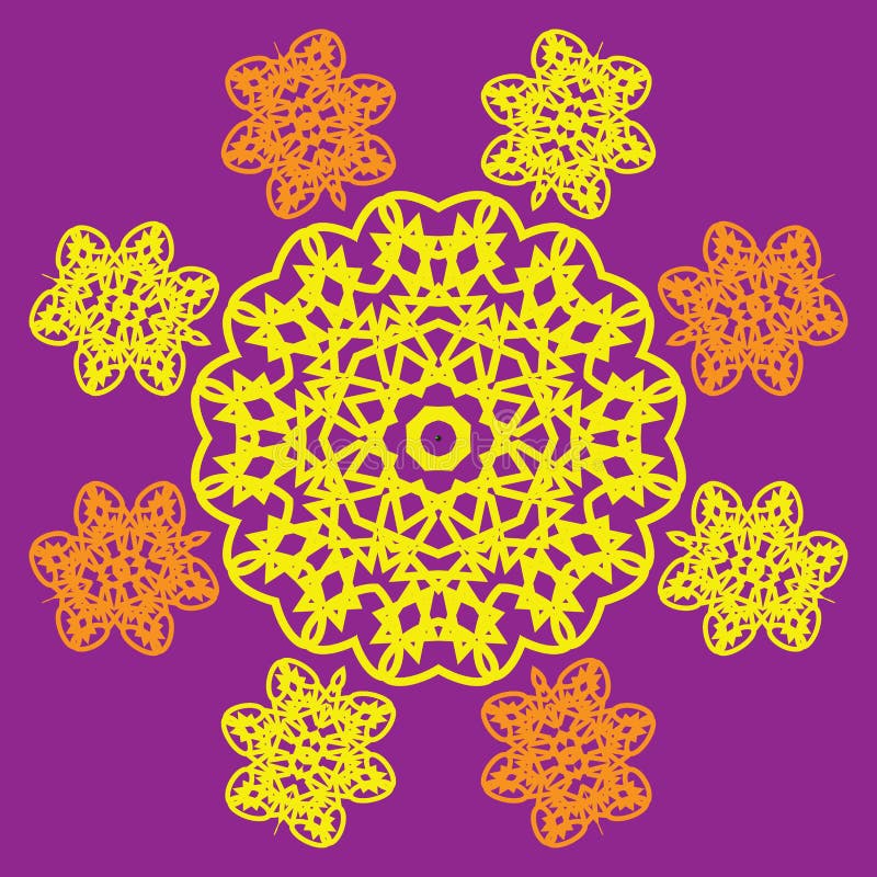 Orange lace pattern stock illustration. Illustration of golden - 125981739