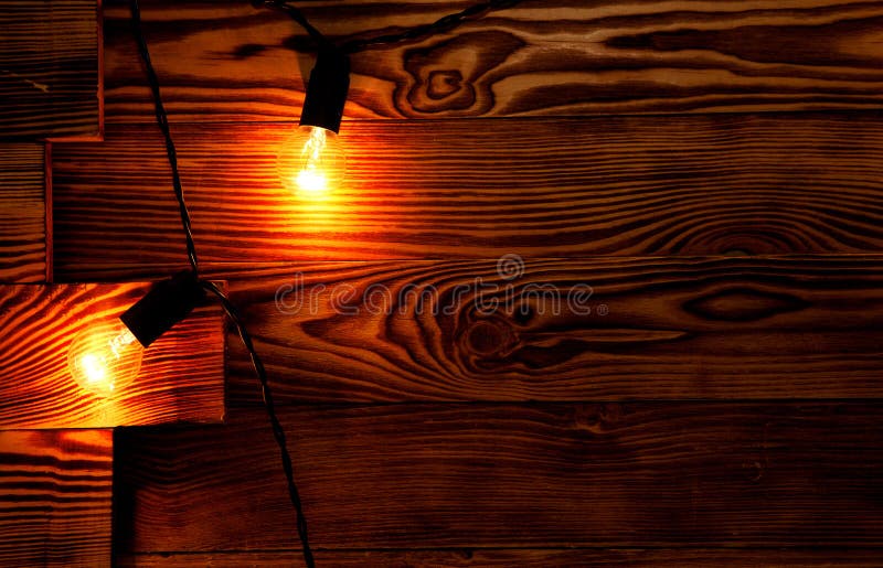 Orange Lamp on the Wood Background Stock Image - Image of idea, glass ...