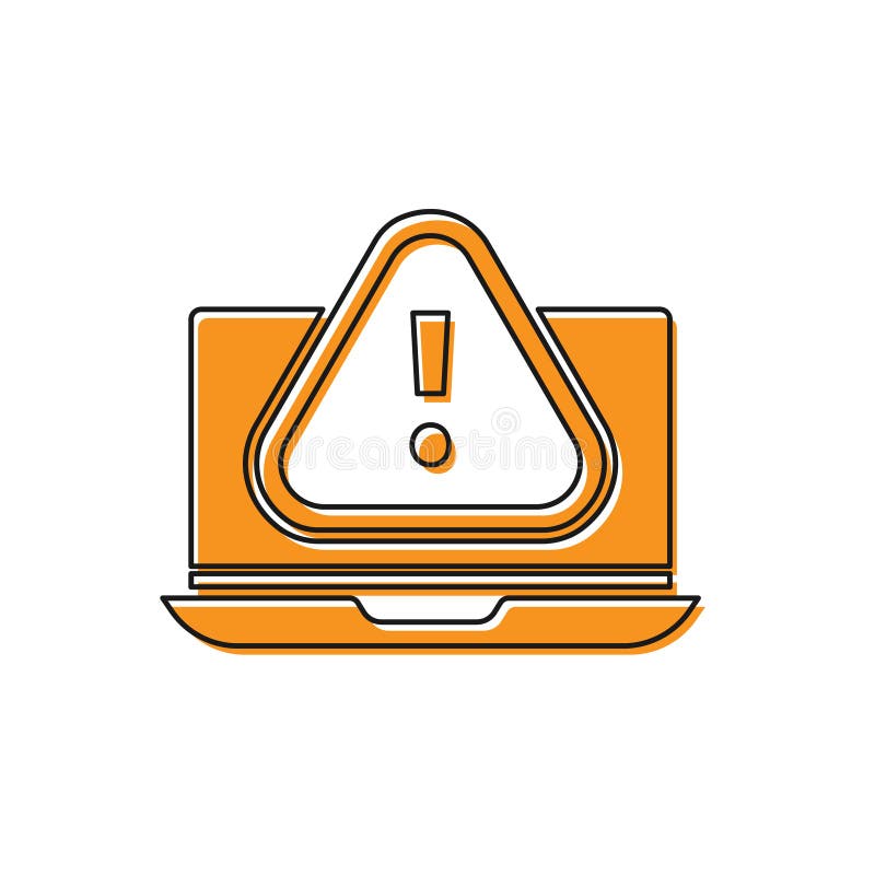 Orange Exclamation Mark in Triangle Icon Isolated on White Background ...