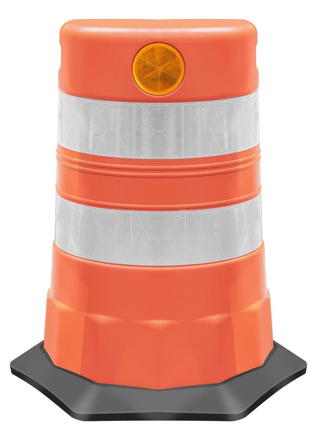 Orange Large Traffic Cone with Isolated on White Background with ...