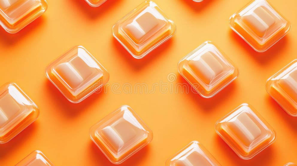 Orange Laundry Detergent Pods Pattern on Bright Background Stock ...