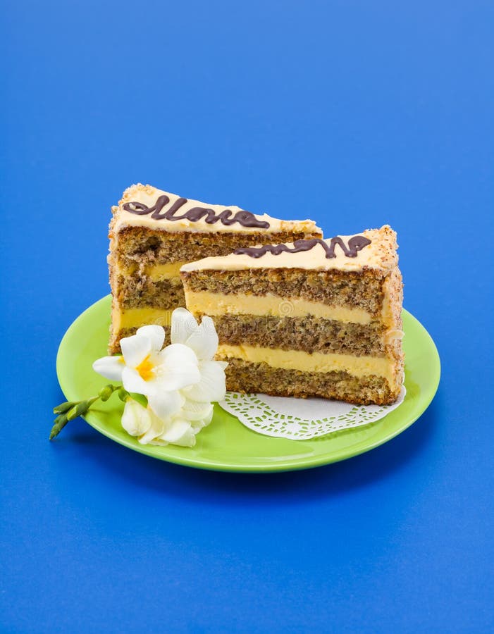 Orange layer cake stock photo. Image of food, decorated - 34860850