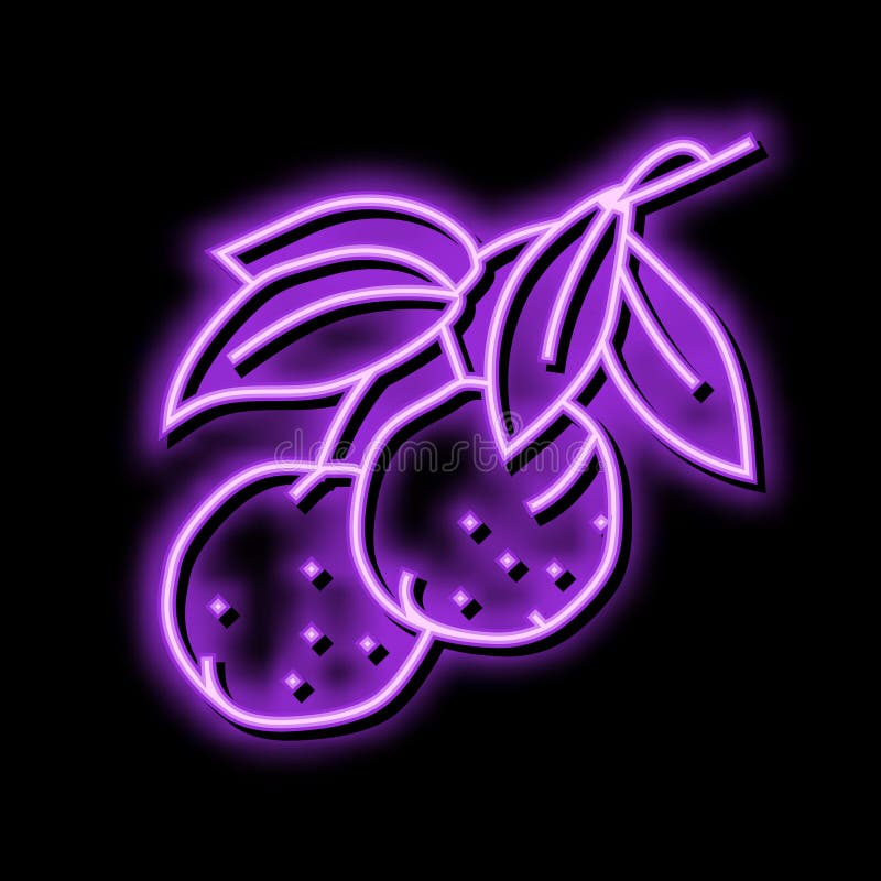 Orange Leaf Branch Neon Glow Icon Illustration Stock Vector ...