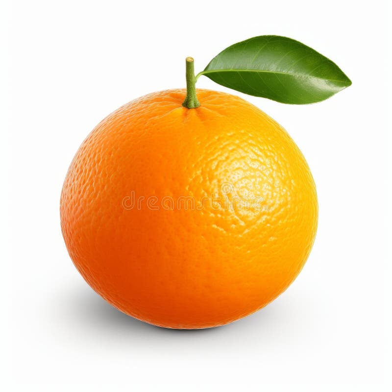 Photorealistic Rendering of Single Orange on White Background Stock ...