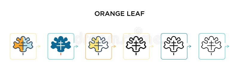 Orange Leaf Vector Icon in 6 Different Modern Styles. Black, Two ...