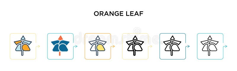 Orange Leaf Vector Icon in 6 Different Modern Styles. Black, Two ...