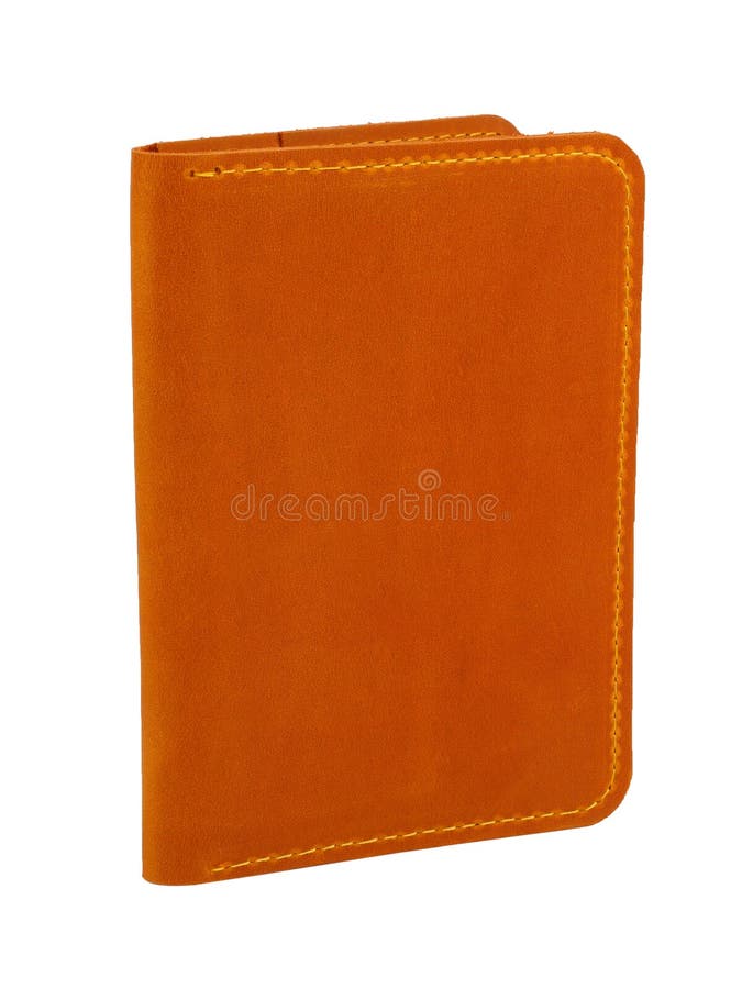Orange Leather Document Cover Isolated on White Stock Image - Image of ...