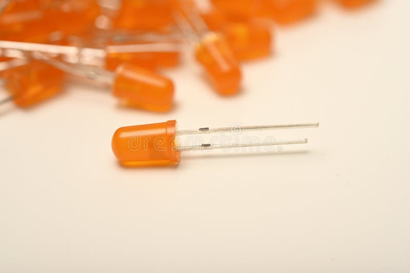 An Orange LED on the Background of a Bunch of LED Elements. One ...