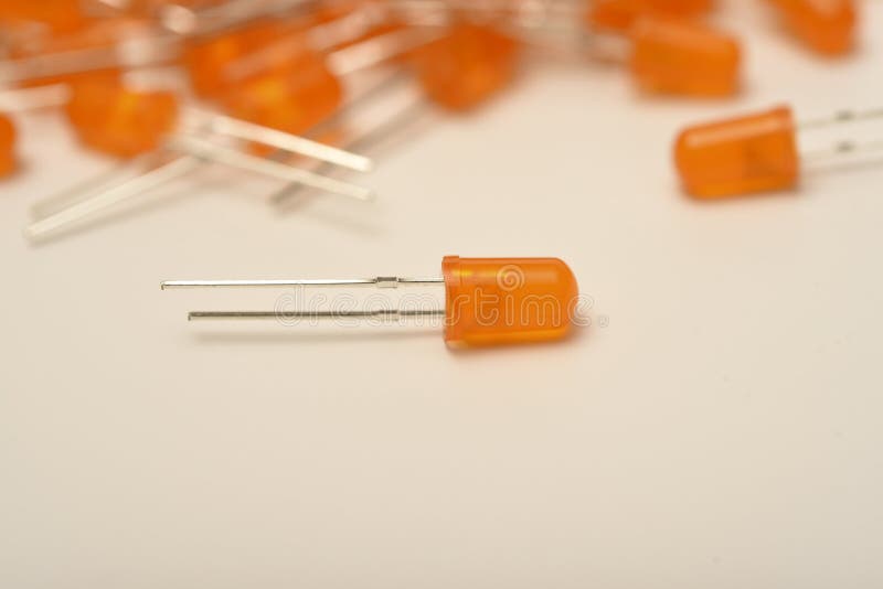 An Orange LED on the Background of a Bunch of LED Elements. One ...
