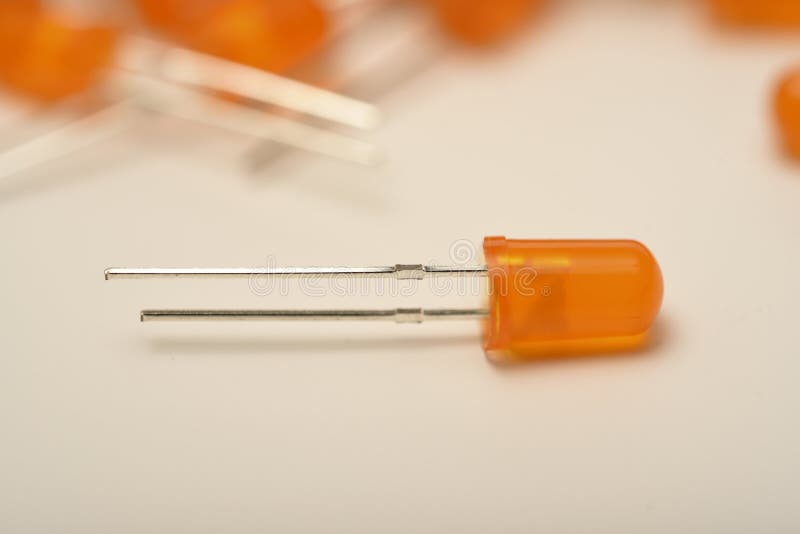 An Orange LED on the Background of a Bunch of LED Elements. One ...