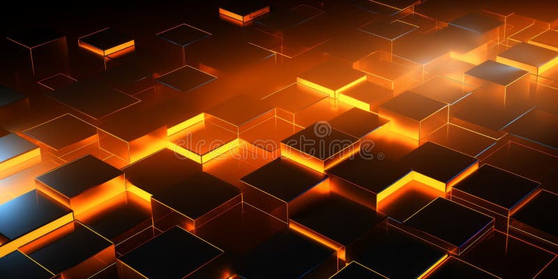 Orange LED Creative Abstract Geometric Wallpaper. Stock Illustration ...