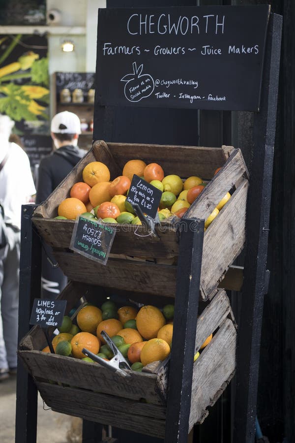 Orange and Lemon in the Box at Borough Market Stock Image - Image of ...