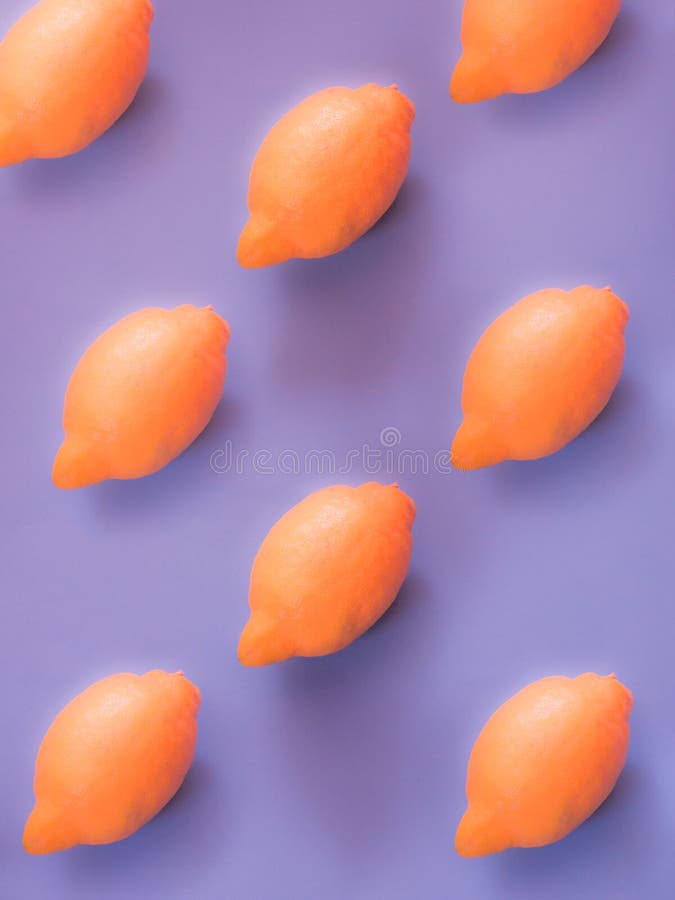 Orange Lemon Pattern on Purple Stock Image - Image of vivid, minimal ...