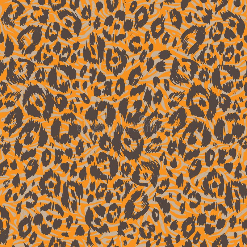 Orange leopard print stock vector. Illustration of jaguar - 145148774