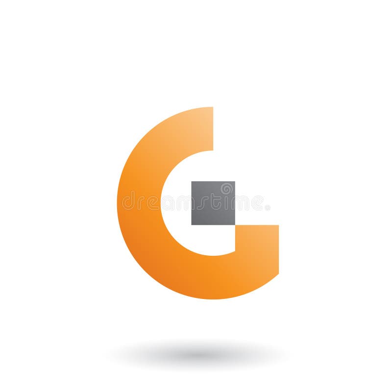 Orange Letter G with Rectangular Shapes Vector Illustration Stock ...