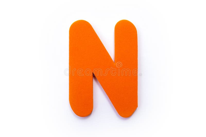 Orange Letter N stock photo. Image of signage, header - 119291098