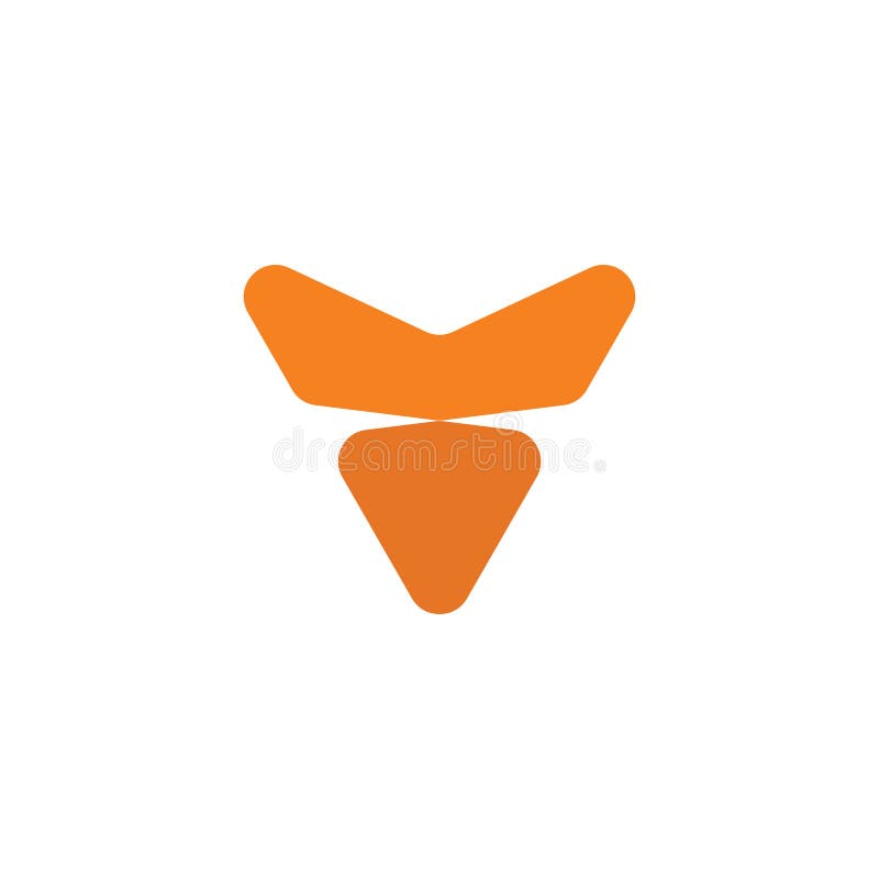 Orange Letter V Fox Logo Icon Vector Stock Vector - Illustration of ...