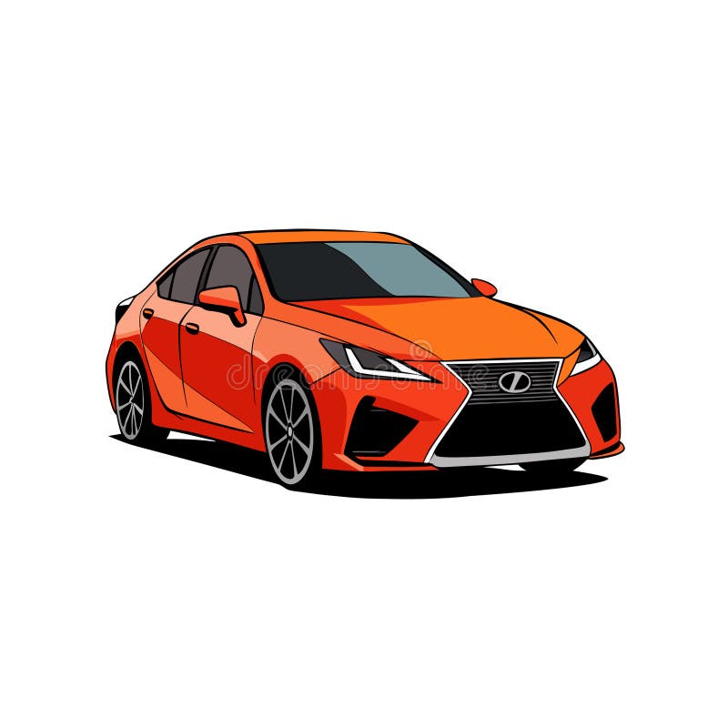 Orange Lexus is Car Cartoon Vector Illustration Design Stock Photo ...