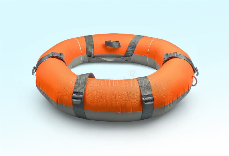 A Orange Life Preserver Isolated from the Background Stock Illustration ...
