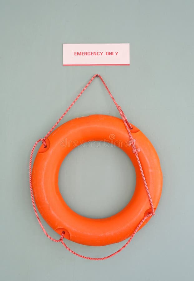 Orange Lifebuoy stock image. Image of buoy, gray, help - 89728541