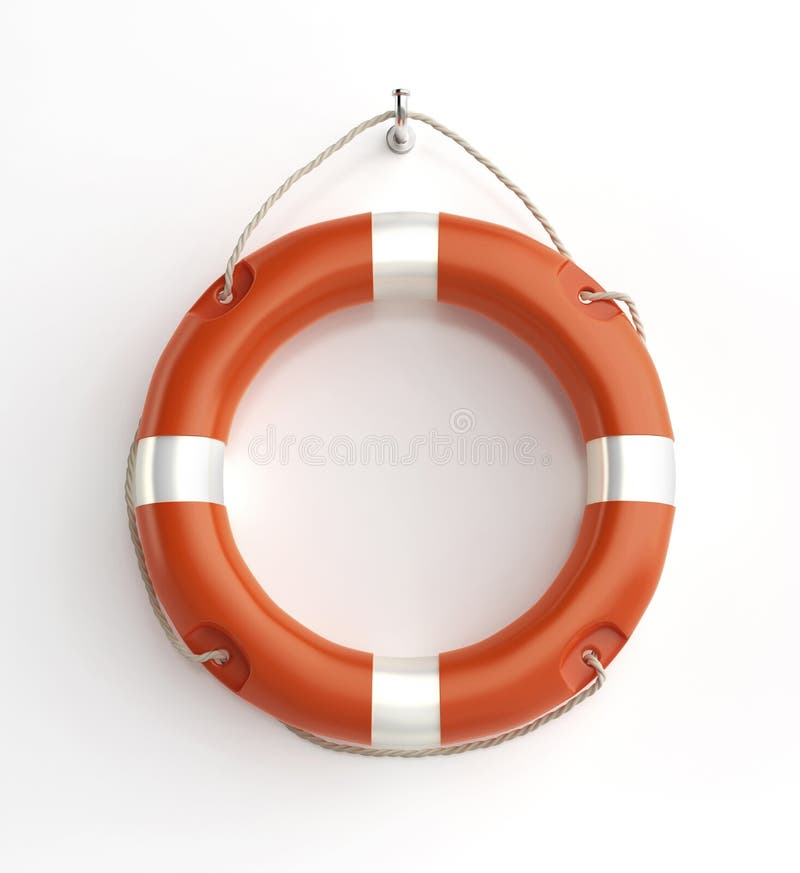 Orange lifebuoy ring stock illustration. Illustration of lifeguard ...