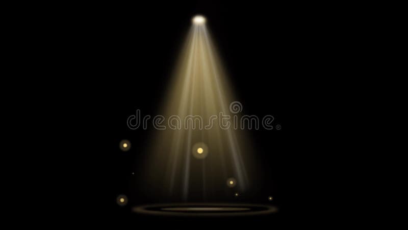 Orange Light Beam from Spotlight on Black Background. Stock Footage ...