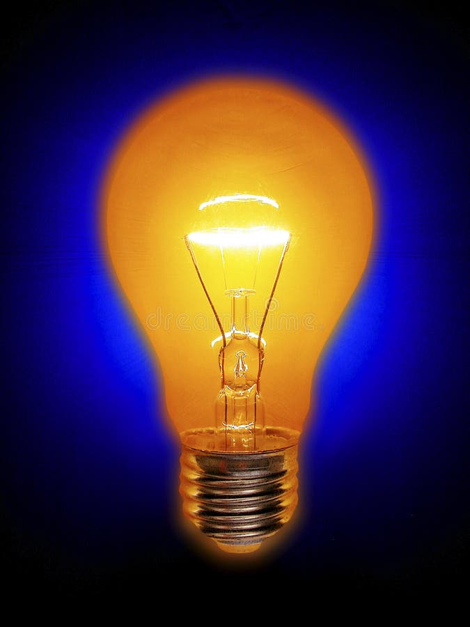 Orange Light Bulb stock image. Image of ideas, glass, electricity - 4974673