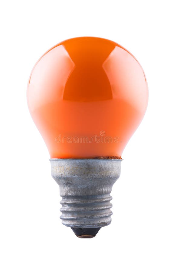 Orange Light Bulb, Isolated Stock Photo - Image of yellow, bulb: 29336826