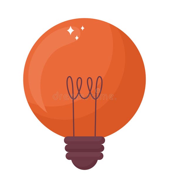 Orange light bulb stock vector. Illustration of light - 239977307