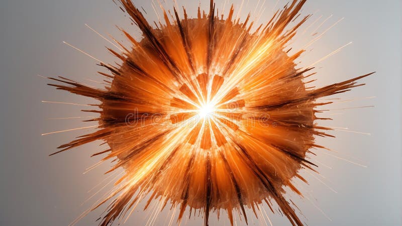Orange Light Center Radial Explosion Isolated in White Ai Generated ...