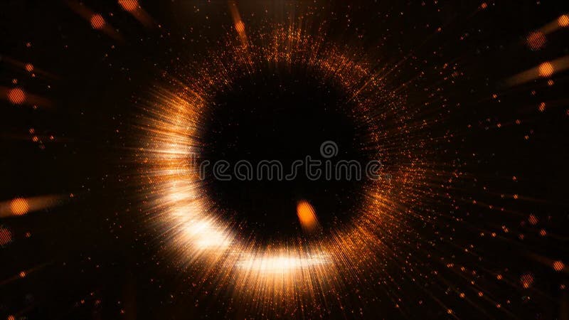 Orange Light Circle with Glitter Sparkles Radiance and Glowing 3d ...