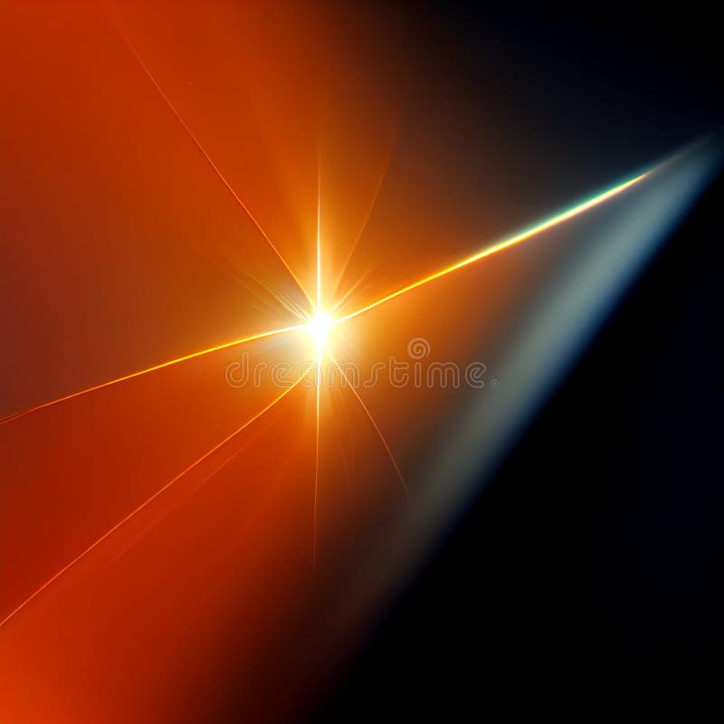 Orange Light Lens Flare on Black Background. Lens Flare with Bright ...
