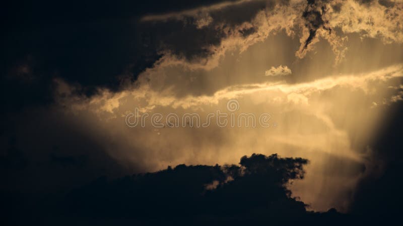 Dramatic Sky Background. Dark Sky with Clouds and Sun Lights. Text ...