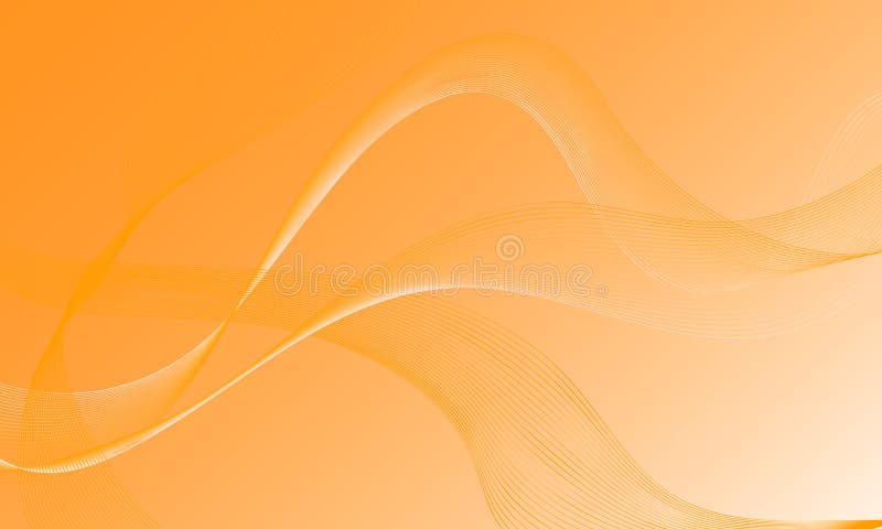 Orange Light with Smooth Lines Wave Curves on Gradient Abstract ...