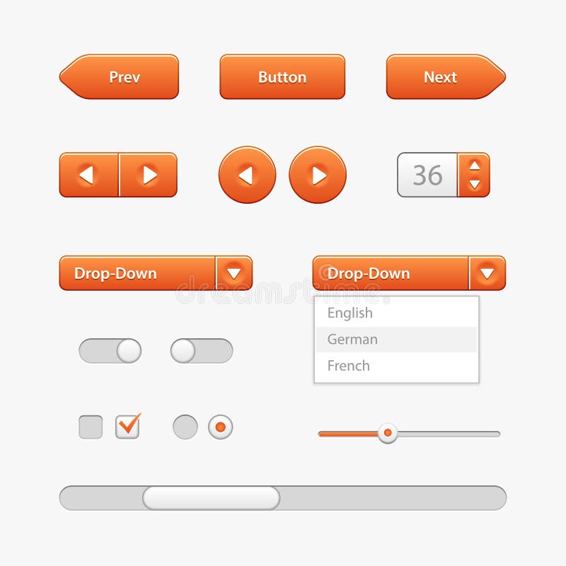 Light UI Controls Web Elements: Buttons, Switchers Stock Vector ... Light UI Controls Web Elements: Buttons, Switchers Stock Vector ...