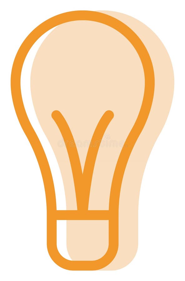 Orange lightbulb, icon stock vector. Illustration of glass - 261076015