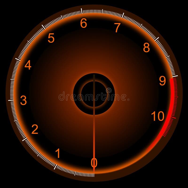 Orange Lighted Speedometer Stock Illustrations – 3 Orange Lighted ...