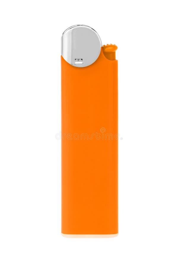 Orange Cigarette Lighter Isolated Stock Photo - Image of light, closeup ...