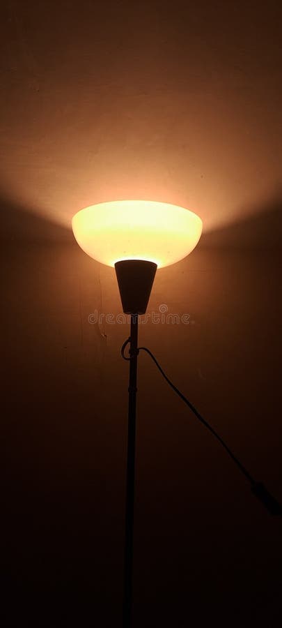 Orange Lighting in Dark Wall Stock Photo - Image of dark, number: 272083744