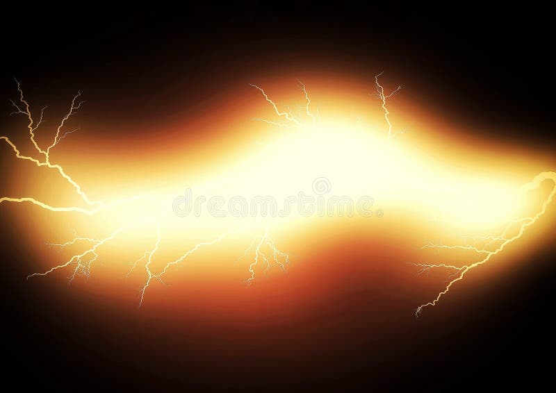 Orange Lightning in the Dark Stock Photo - Image of illumination, flash ...