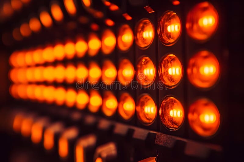 Glowing Amber LED Array stock illustration. Illustration of studio ...