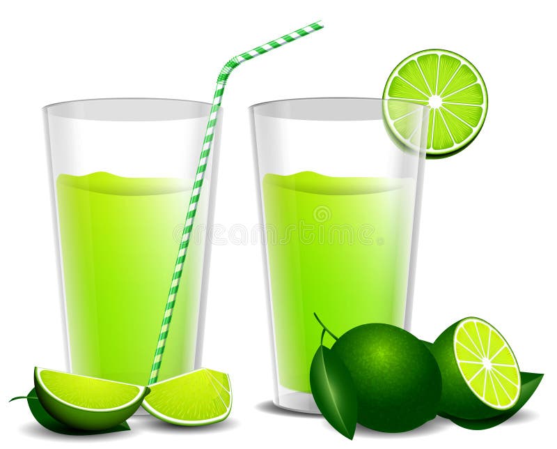 Set of Realistic Fresh Lime Glass Isolated. 3D Illustration. Stock ...