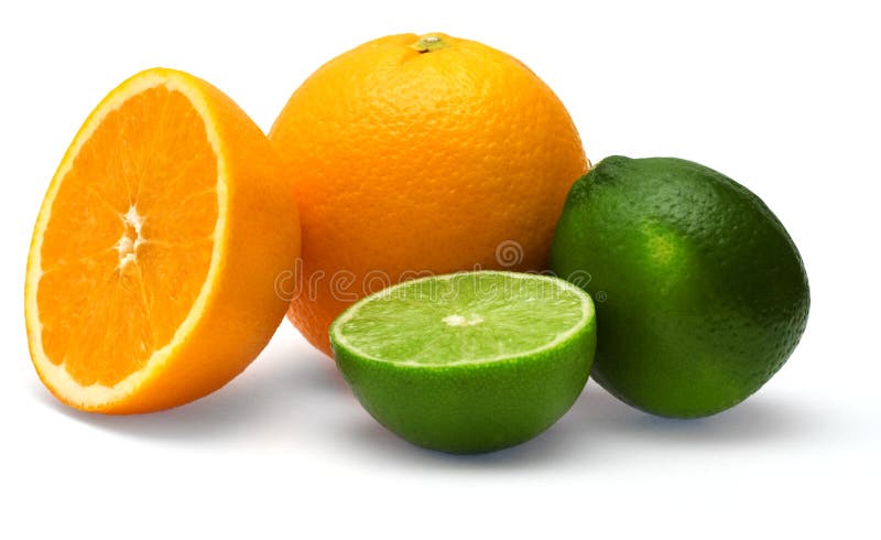 Orange and lime stock image. Image of isolated, ripe, citrus - 7883193