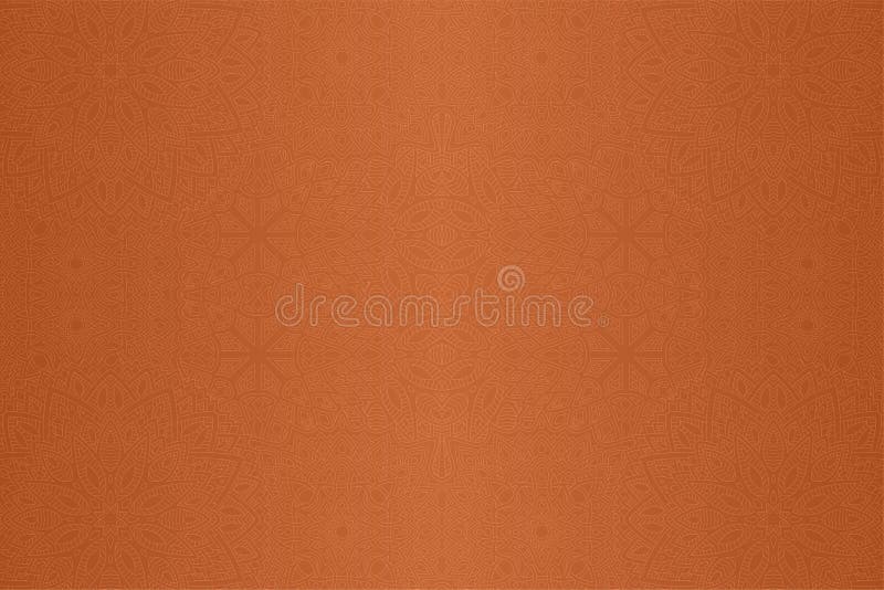 Orange Line Art with Abstract Seamless Pattern Stock Vector ...