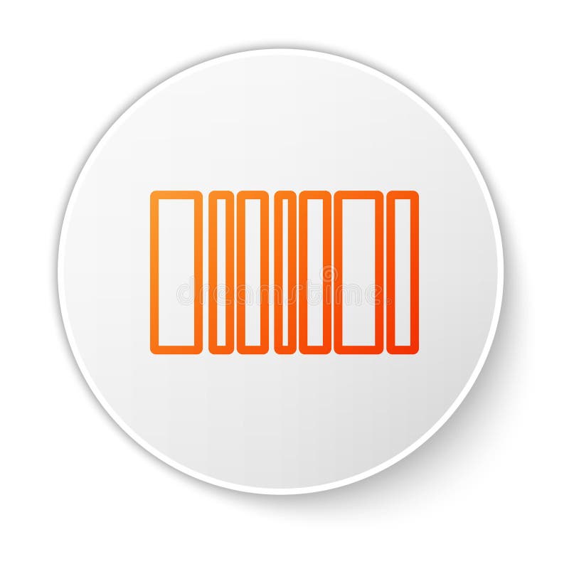Orange Line Barcode Icon Isolated on White Background. White Circle ...