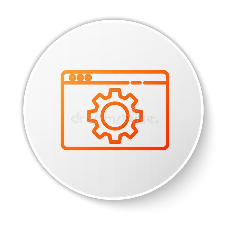 Orange Line Browser Setting Icon Isolated on White Background ...