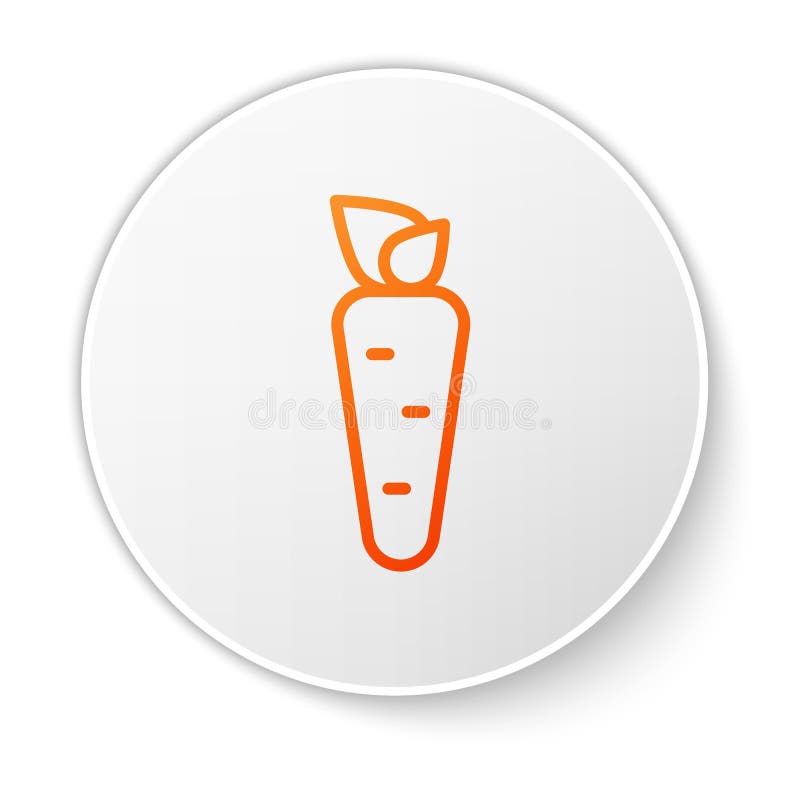 Orange Line Carrot Icon Isolated on White Background. White Circle ...
