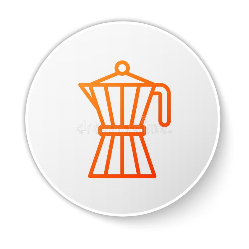 Orange Line Coffee Maker Moca Pot Icon Isolated on White Background ...