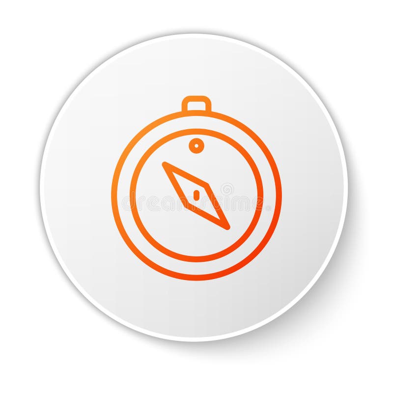 Orange Line Compass Icon Isolated on White Background. Windrose ...