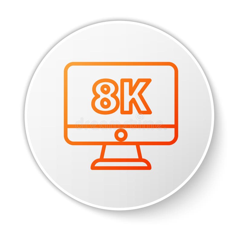 Orange Computer Monitor with Exclamation Mark Icon Isolated on White ...